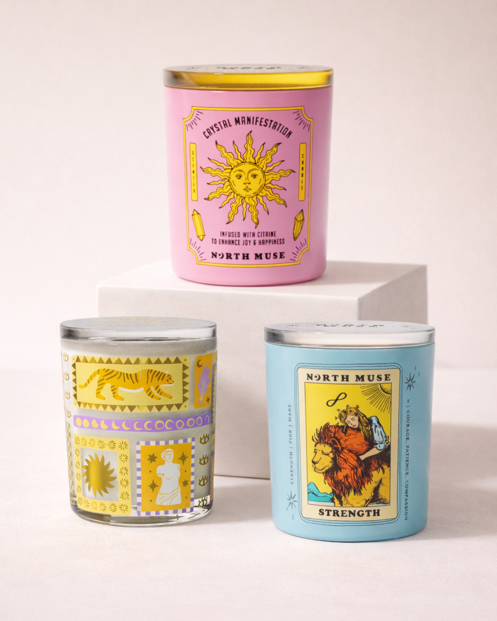 Crystal Candle Trio Bundle | Uplift, Ground & Align – North Muse