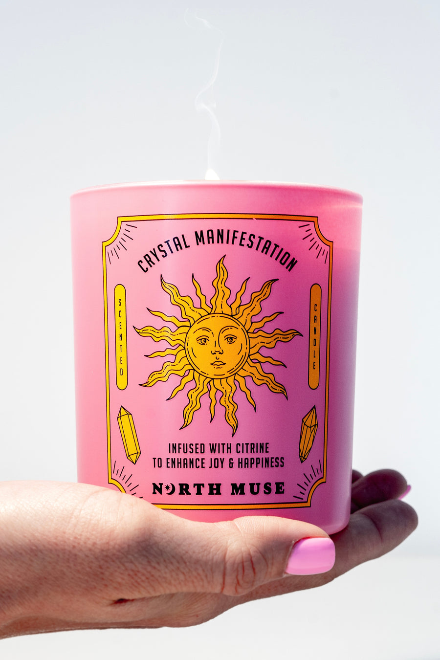 Crystal Manifestation Candle · Sicilian Lemon · Citrine – North Muse