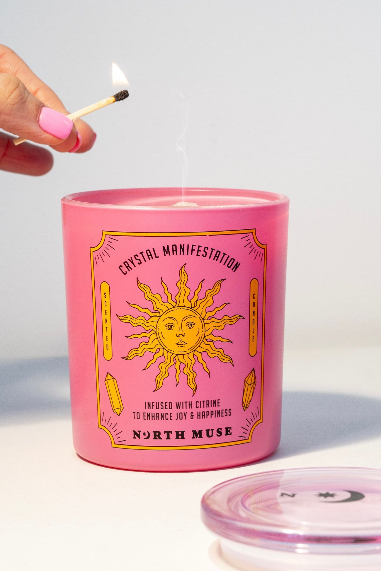 Crystal Manifestation Candle · Sicilian Lemon · Citrine – North Muse
